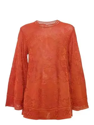 Missoni Bell-sleeve Lace Top - Orange