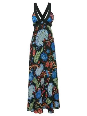 Alice + Olivia Floral-print Maxi Dress - Black