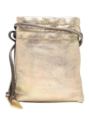 Gucci Metallic Leather Drawstring Pouch - Gold