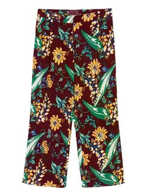 Prada 2000s Floral-print Trousers - Red