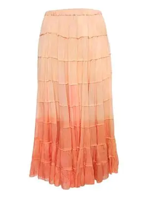 ALLSAINTS Tiered Ombre Skirt - Orange