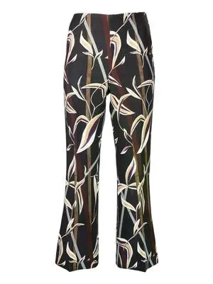 Dior 2000s Leaf Print Cropped Trousers - Black