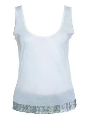 BOSS Crystal Embellished Tank Top - White