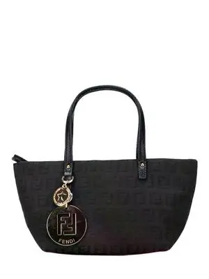 Fendi Mini Zucchino Canvas Handbag - Black
