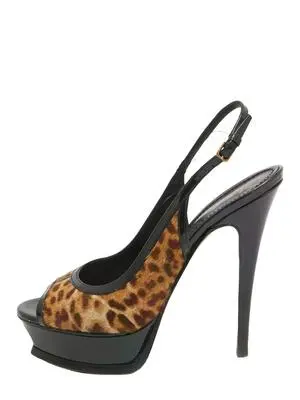 Saint Laurent 110mm Leopard-print Heeled Pumps - Brown