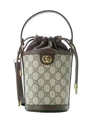 Gucci Gg Coated Canvas Ophidia Bucket Bag - Brown