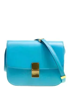 Celine Leather Flap Shoulder Bag - Blue