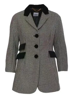Alberta Ferretti Houndstooth Jacket - Black