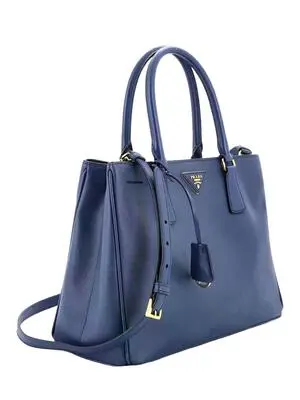 Prada Gardener's Saffiano Leather Tote Bag - Blue