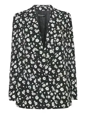 Dolce & Gabbana Floral-print Blazer - Black