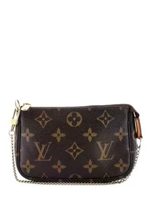 LOUIS VUITTON Pochette Accessoires Monogram Canvas Mini Clutch - Brown