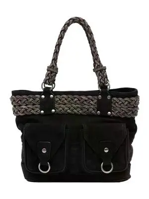 Loewe Braided Chain Pocket Tote Bag - Black