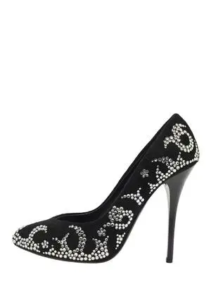 GIUSEPPE ZANOTTI 110mm Crystal-embellished Suede Pumps - Black