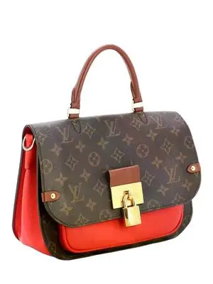 LOUIS VUITTON Vaugirard Handbag Monogram Canvas With Leather - Red