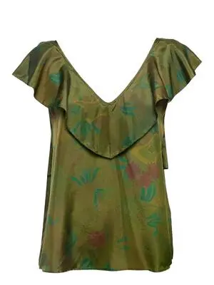 Zadig&Voltaire Ruffled V-neck Blouse - Green