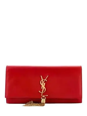 Saint Laurent Classic Monogram Tassel Long Clutch Bag - Red