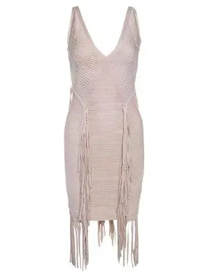 Herve Leger Bandage Fringe Mini Dress - Neutrals