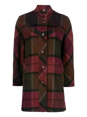 A.N.G.E.L.O. VINTAGE CULT 1970s Plaid Wool Coat - Red