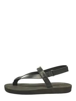 GIUSEPPE ZANOTTI Leather Flat Sandals - Black