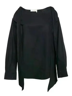 Chloé Asymmetric Tie-detail Blouse - Blue