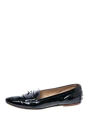 TOD'S Patent-finish Leather Loafers - Black