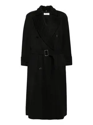 A.N.G.E.L.O. VINTAGE CULT 1980s Belted Maxi Wool Coat - Black