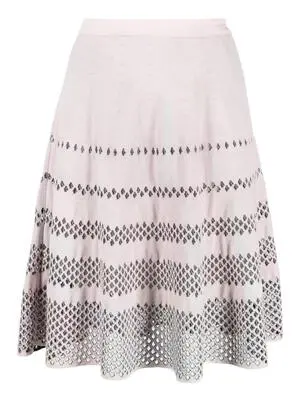 Dior Pre-owned 2010s Perforated A-line Skirt - Purple