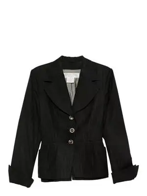 Dior Pre-owned 2000s Pinstriped Bar Blazer - Black