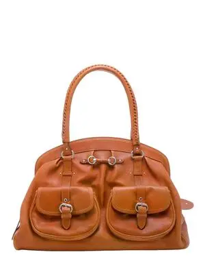 Dior Leather Satchel Bag - Orange