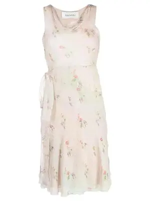 Valentino Garavani Floral Print Silk Dress - Pink