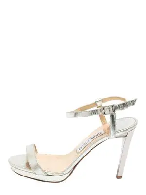 JIMMY CHOO 100mm Metallic-leather Pumps - Silver