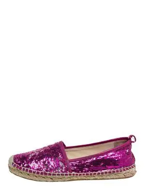 JIMMY CHOO Sequined Round-toe Espadrilles - Purple
