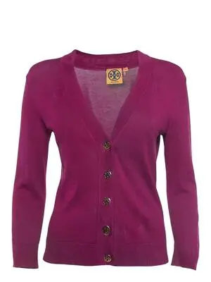 Tory Burch Button Cardigan - Purple