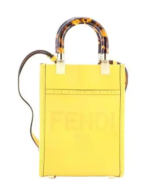 Fendi Sunshine Shopper Tote Mini Crossbody Bag - Yellow