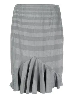 Dior 1990s Ruffled Hem Miniskirt - Grey