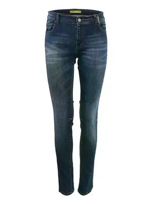 Versace 2023 Embroidered Rhinestone Jeans - Blue