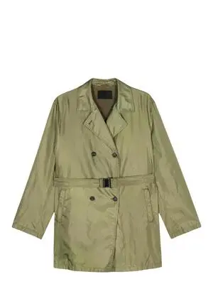 Prada 2000s Double-breasted Trench Coat - Green