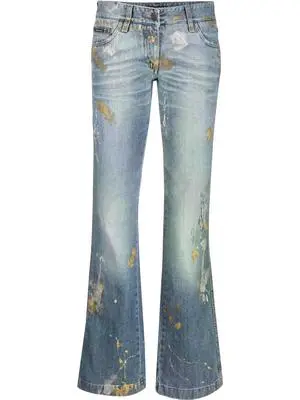 Dolce & Gabbana 2000s Paint-platter Jeans - Black
