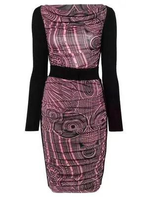 JEAN PAUL GAULTIER 2010s Graphic-print Two-piece Dress - Black