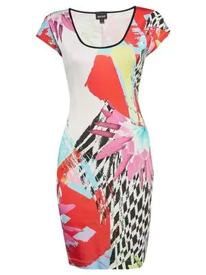 Just Cavalli Abstract Floral-printed Mini Dress - White