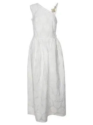 Roberto Cavalli Floral-embellishment Maxi Dress - White