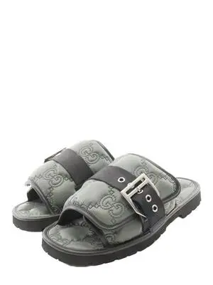 Gucci Gg-quilted Buckle Sandals - Green