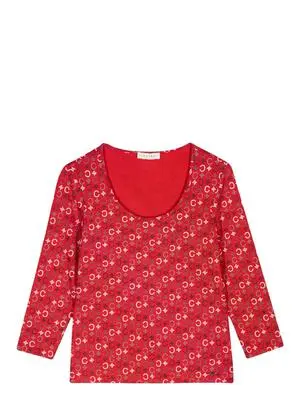 Celine 1990-2000s Macadam Stretch-cotton T-shirt - Red