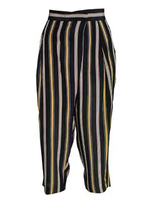 Chloé Striped Silk Trousers - Black