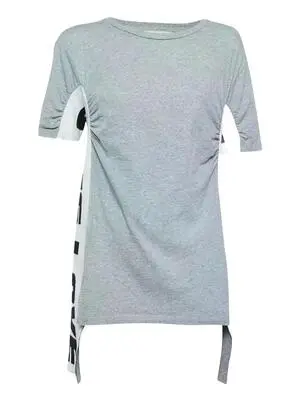 Stella McCartney Ruched-side Paneled T-shirt - Grey