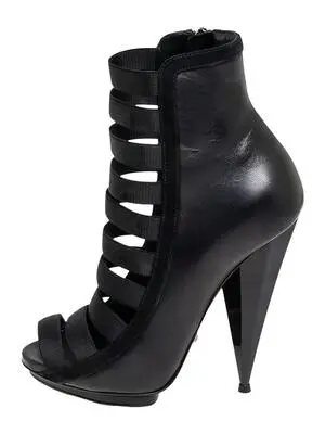 Gucci 125mm Leather Strappy Boots - Black