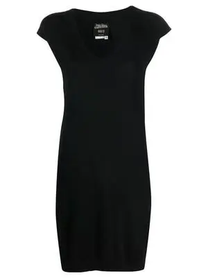 JEAN PAUL GAULTIER 2000s Contrast-panel Sleeveless Knitted Dress - Black
