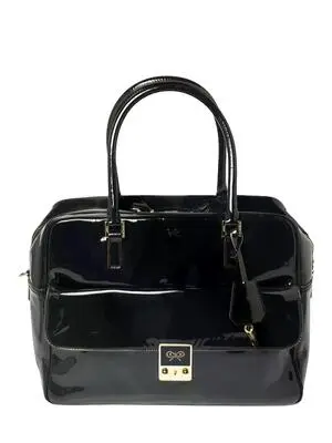 ANYA HINDMARCH Patent Leather Satchel - Blue