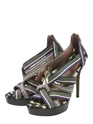 Missoni 150mm Striped Platform Sandals - Black