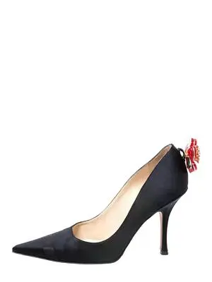 JIMMY CHOO 100mm Satin Pointed-toe Pumps - Black